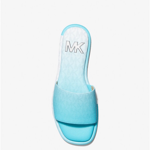 Michael Kors | Shoes | Michael Kors Logo Slides In Ocean Blue | Poshmark
